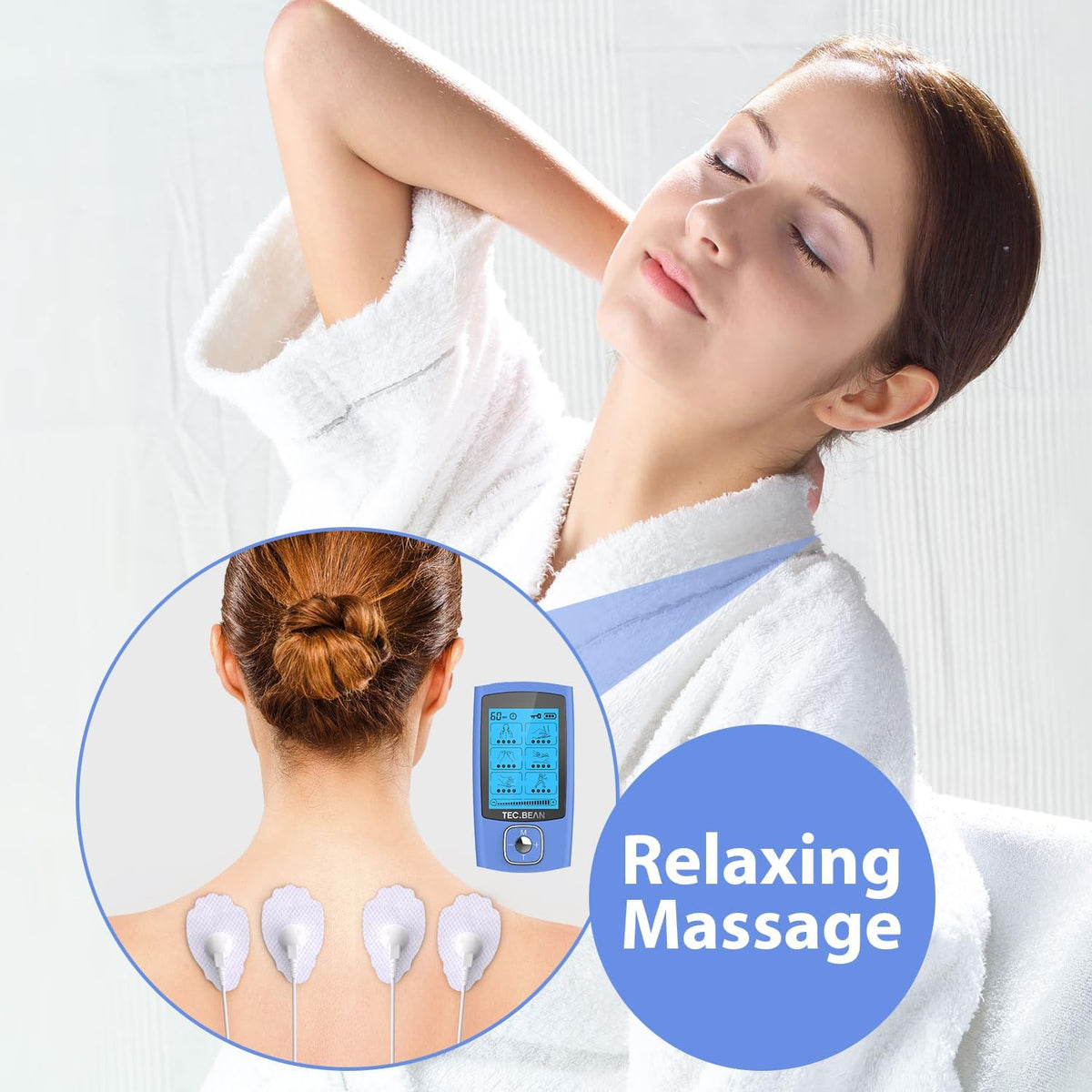 24 Modes Tens Unit Muscle Stimulator, Rechargeable Tens Machine with 8 ...